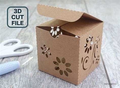 T Box Pattern Cut Files For Cricut Floral T Box Etsy