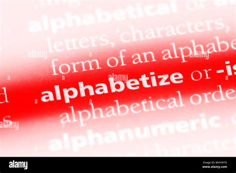 Alphabetize Hi Res Stock Photography And Images Alamy