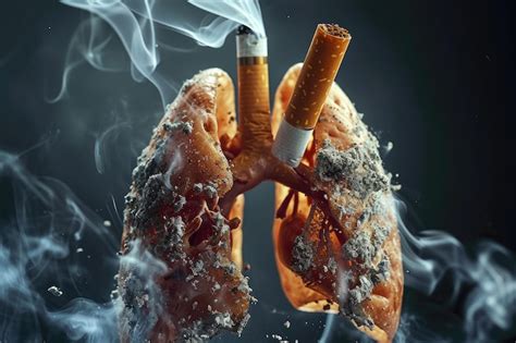 Premium Ai Image A Smokers Lungs Are Spoiled Sick From The Tobacco