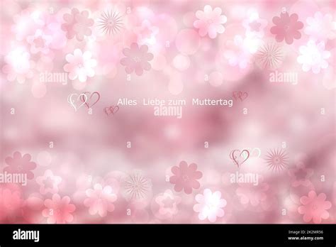 Mothers Day Greeting Card Abstract Festive Pink Bokeh Background