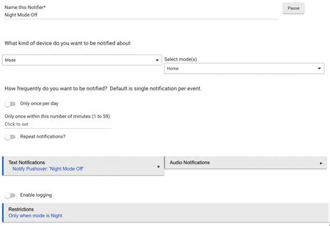 Bug Report Notifications Restricting On Mode Apps Hubitat