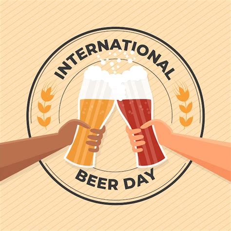 Ilustração plana internacional do dia da cerveja Vetor Grátis