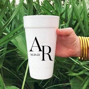 Custom Wedding Cups Personalized Styrofoam Cups Monogrammed Wedding