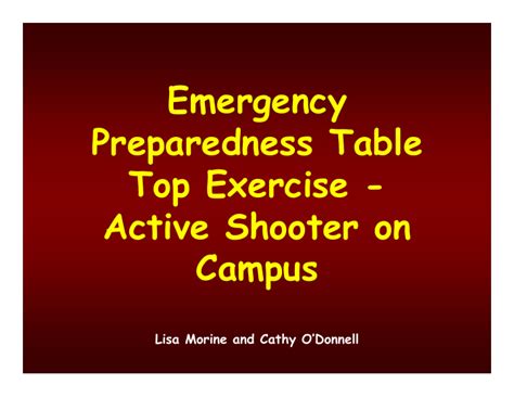 Ppt Emergency Preparedness Table Top Exercise Active Shooter On