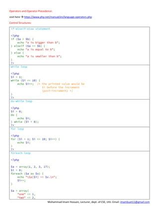 Web Introduction To Php Pdf