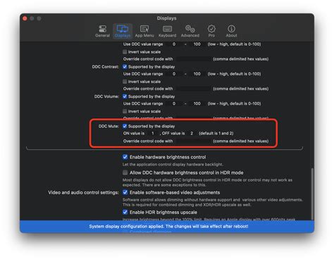 Support For Onoff Value Override For The Ddc Mute Command · Issue