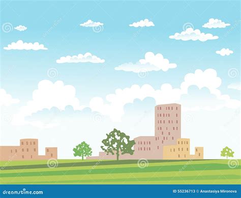 Vectorillustratie Van Stedelijk Landschap Vector Illustratie