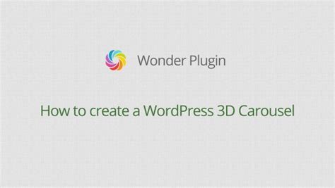 how to add a wordpress 3d carousel in elementor page builder