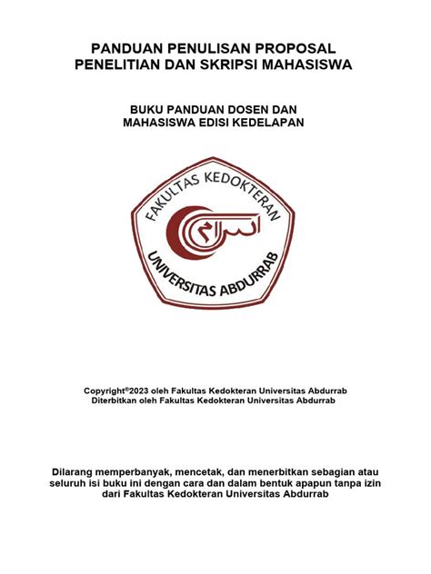 Buku Panduan Penulisan Proposal Penelitian Dan Skripsi Edisi