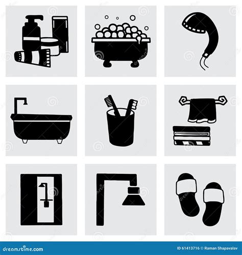 Sistema Del Icono Del Cuarto De Baño Del Vector Ilustración Del Vector