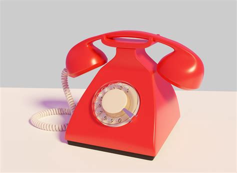 레트로 전화 3d 모델 20 Blend Free3d