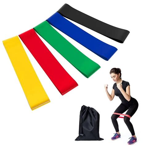 5pcsset Elastic Resistance Bands Workout Rubber Loop For Fitness Gym