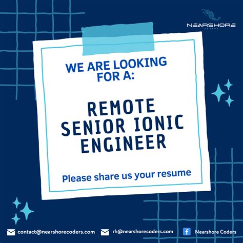 Nearshore Coders We Are Looking For A Remote Senior Ionic Engineer