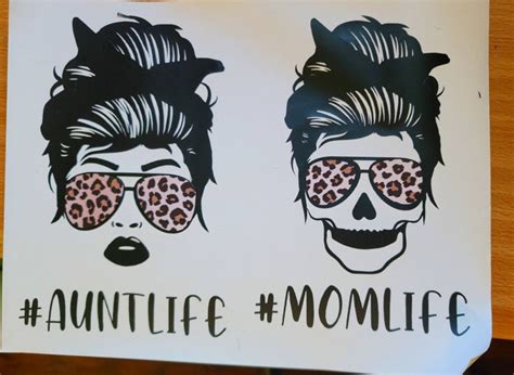 Messy Bun Decal Mom Life Decal Holographic Decal Car Etsy