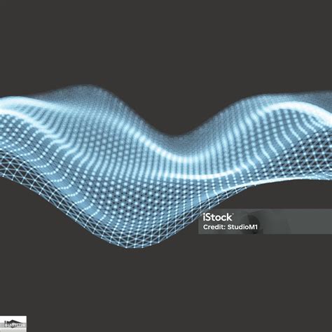 연결된 라인 및 점 파입니다 빛나는 그리드 연결 구조입니다 와이어 프레임 벡터 일러스트입니다 3차원 형태에 대한 스톡 벡터 아트 및 기타 이미지 Istock