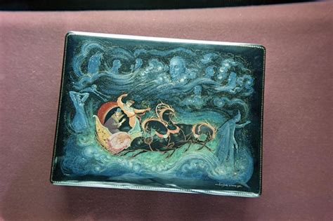 Фото Палехская шкатулка с лаковой миниатюрой по мотивам стихотворения А С Пушкина «Бесы