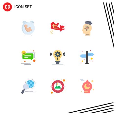 9 Universal Flat Colors Set For Web And Mobile Applications Bulb Notification Capability Bubble