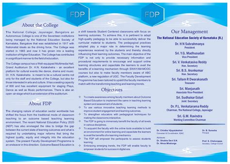 A Six Day National Level Faculty Development Programme On Outcome Based Education Teaching