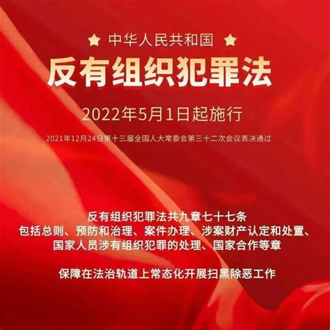 一张图看懂《中华人民共和国反有组织犯罪法》斗争普法bnsfpf