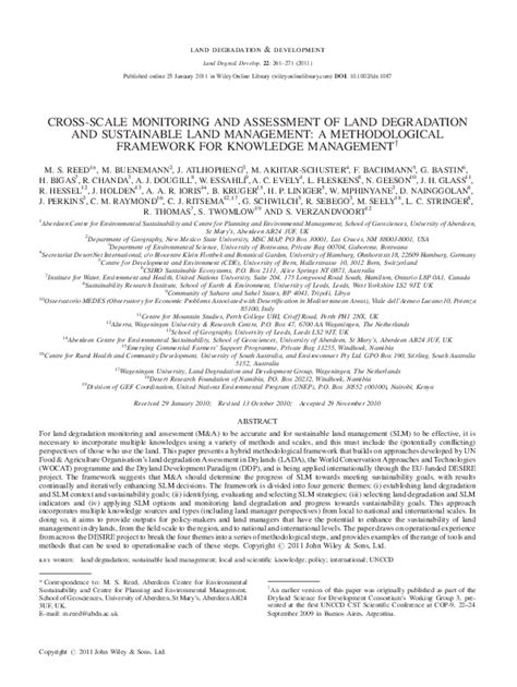 Pdf Cross Scale Monitoring And Assessment Of Land Degradation And