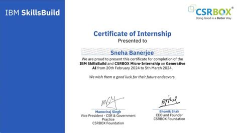Sneha Banerjee On Linkedin Microinternship Generativeai Ibmskillsbuild