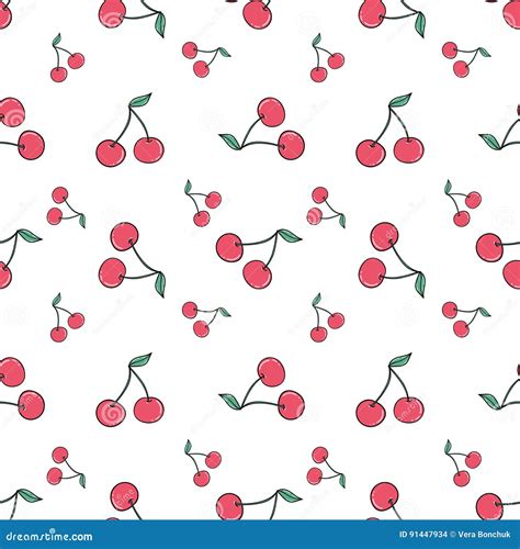Cherry Seamless Pattern Good For Textile Wrapping Wallpapers Etc