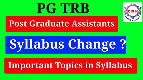 Pgtrb English Important Syllabus Topics New Syllabus Youtube