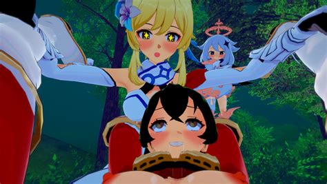 Post 5371351 Amber Genshin Impact Hilichurl Koikatsu Lumine Paimon Serox