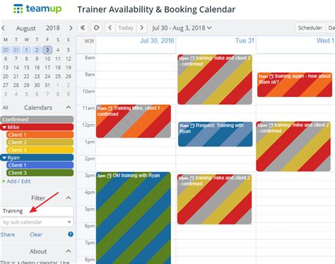 Filter Events In Teamup By Keyword Calendar And Custom Fields