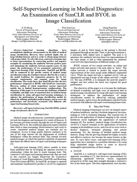 Self Supervised Learning In Medical Diagnostics An Examination Of