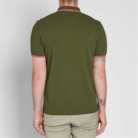 Fred Perry Slim Fit Twin Tipped Polo Rifle Green And Cocktail End Us