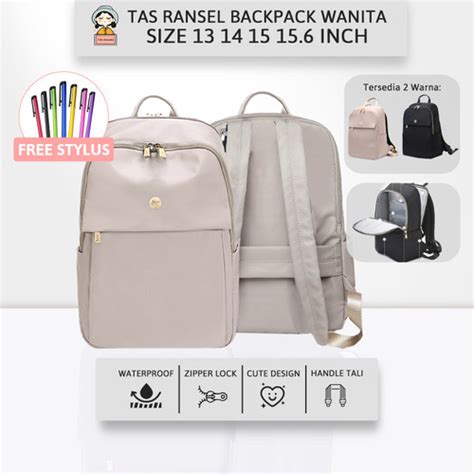 Jual Ransel Laptop Tas Gendong Asus Vivobook Inci Kerja Kantor Wanita Hitam Inch