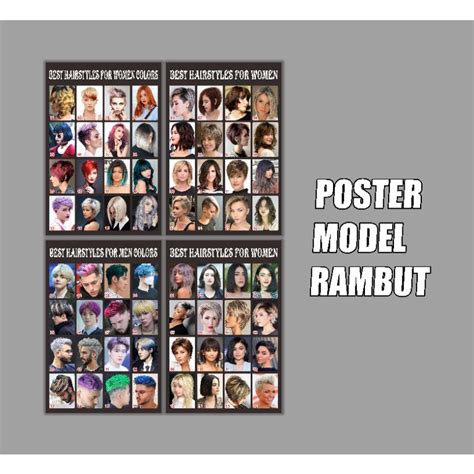 Jual Poster Model Rambut Paket 4 Poster Shopee Indonesia