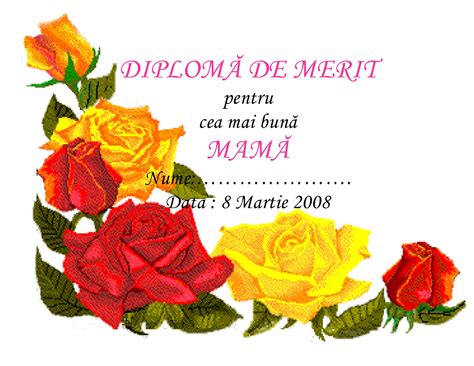 Diplome Pentru Mamici Modele De Diplome 14 Fise De Lucru Gradinita