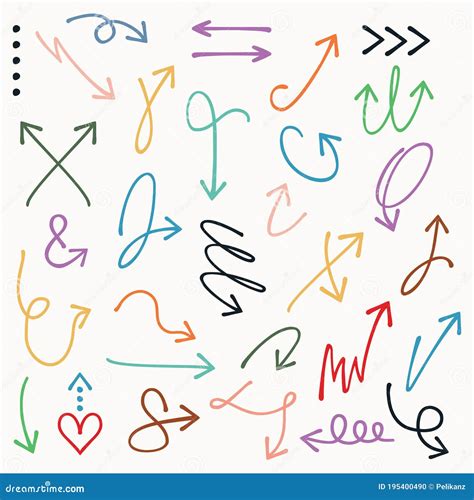 Set Of Arrows Pointers Vector Illustration Set Of Green Different