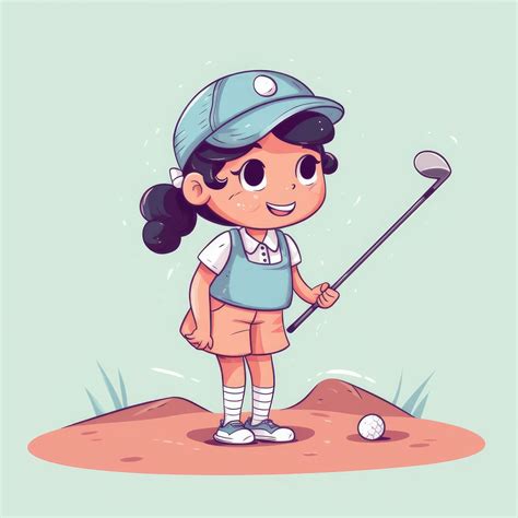Female Golfer Cartoon