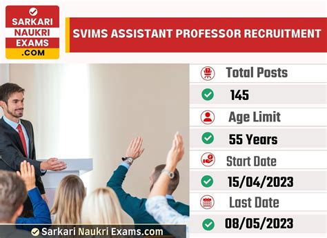 Svims Assistant Professor Recruitment Form 2023 Last Date 8 May