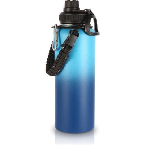 Ml Bouteilles D Eau En Acier Inoxydable Avec Poign E En Paracorde Litre Bouteille