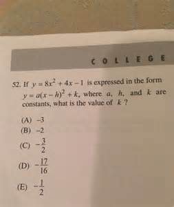 Solved If Y 8x 2 4x L Is Expressed In The Form Y A X