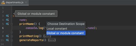 Refactoring Javascript Webstorm