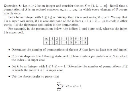 Solved Question 8 Let N 2 Be An Integer And Consider The