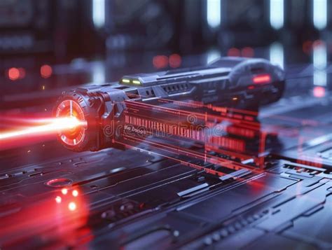 Futuristic 3d Laser Scanner Passing Over A Barcode Stock Illustration