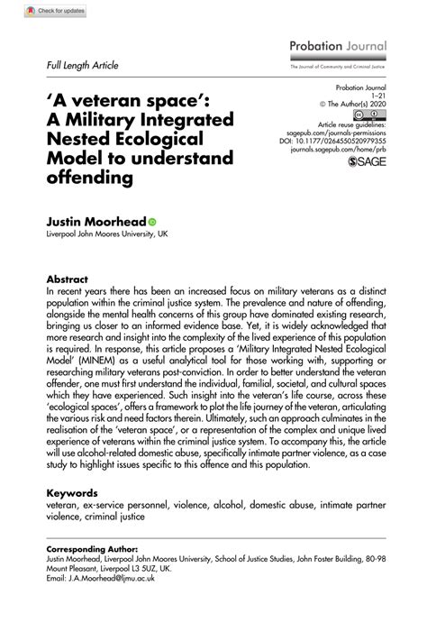 Pdf ‘a Veteran Space A Military Integrated Nested Ecological Model