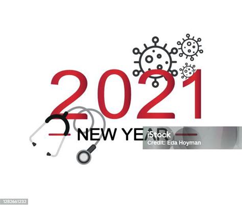2021 년 새해 복 많은 년 코로나바이러스 및 코비드19 템플릿 전염병 벡터 일러스트 디자인 템플릿 휴일 인사말 카드 0명에