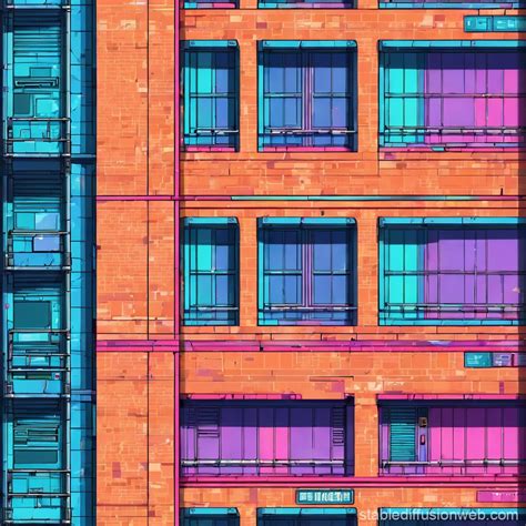 Cyberpunk Building Facade Illustration Stable Diffusion Online