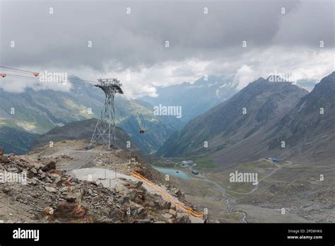 Cable Car In The Stubai Glacier Austrian Alps Municipality Of