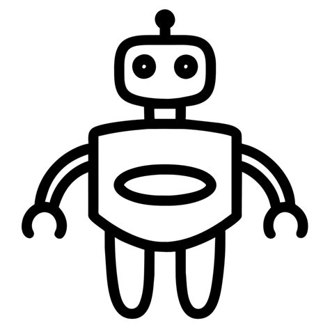 Cute Robot Outline 35896898 Png
