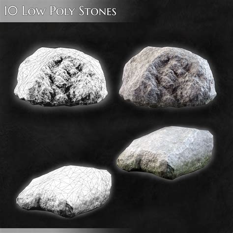 10 Low Poly Stone 3d Model Cgtrader