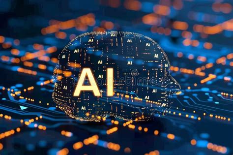 Futuristic AI Brain Model With Glowing Circuits Representing The