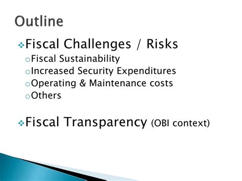 PPT Fiscal Challenges Risks Transparancy PowerPoint Presentation